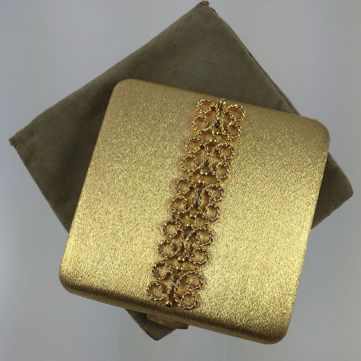 Vintage Avon Imperial Powder Compact - 1960s Goldtone